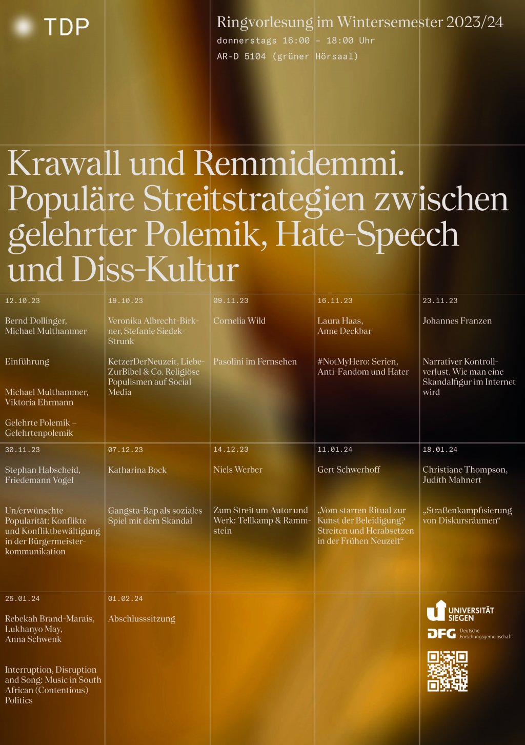 Ringvorlesung: Krawall und Remmidemmi. Populäre Streitstrategien ...